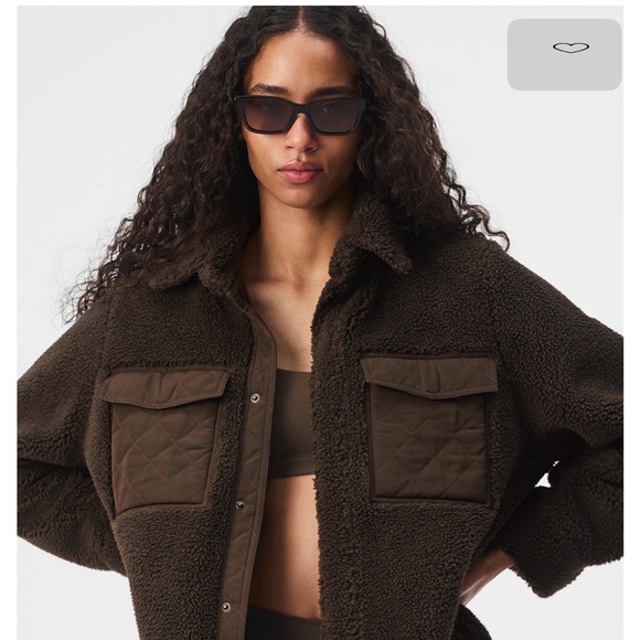 ALO Yoga | Jackets & Coats | Nwt Alo Yoga Espresso Sherpa Edge Shacket ...